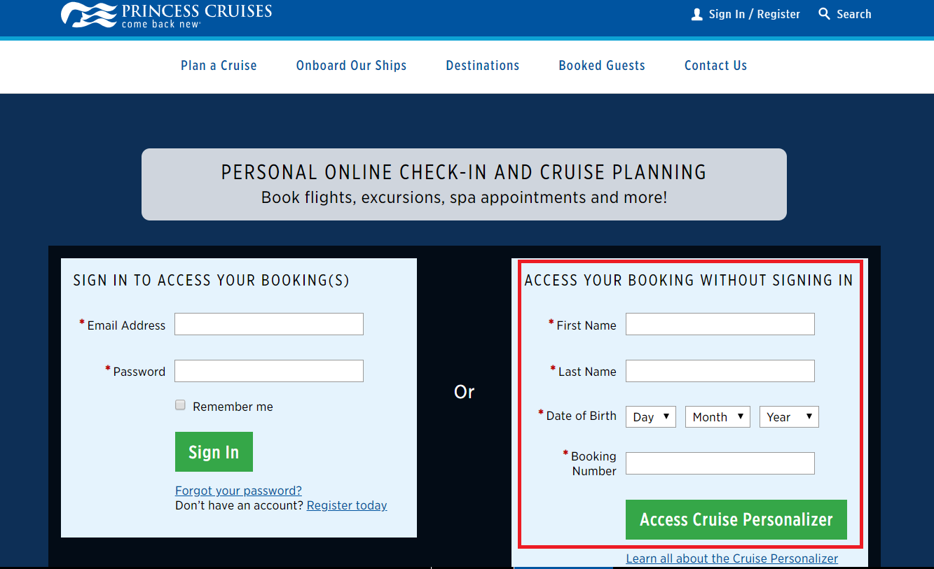 Princess公主郵輪的 web check-in 教學 - 非達人自助遊輪筆記